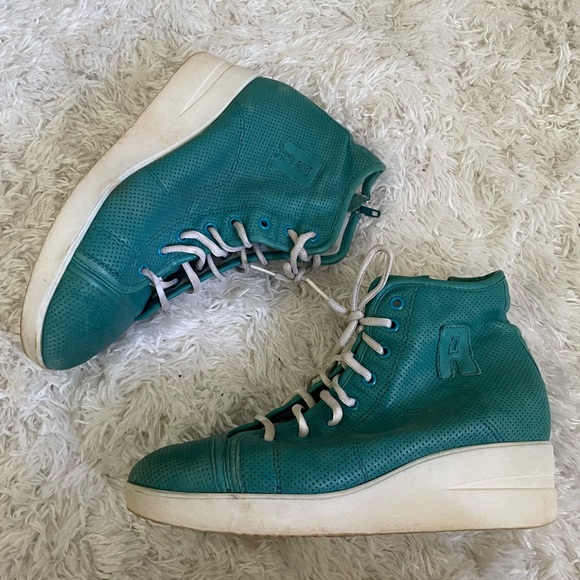 Ruco Line | Shoes | Ruco Line Leather Wedge Sneakers | Poshmark